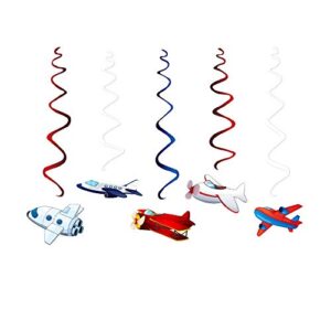 CC HOME 30Pack Airplane Hanging Swirls Fly Flight Ceiling Streamer Birthday Party Decorations Airplane Themed Party Favors for Holiday Baby Shower Home Decoration Party Supplies