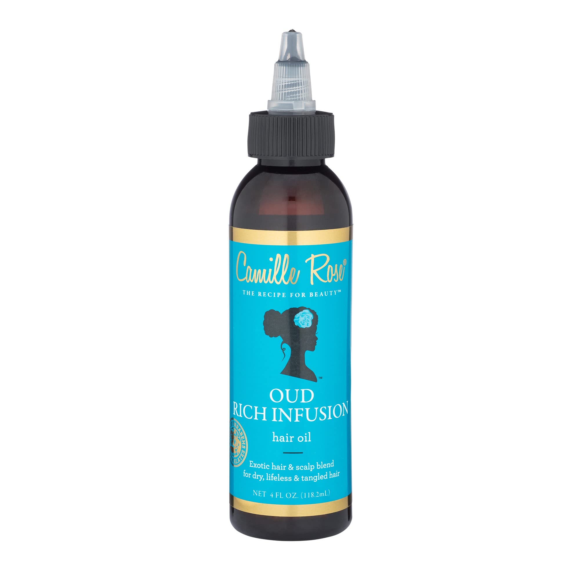 Camille Rose Oud Rich Infusion Hair Oil, for Dry Lifeless Tangled Hair, Detangles Smooths & Hydrates 4 fl oz