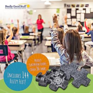 Really Good Stuff Fuzzy Feet Chair Glides - Set of 24 - Chair Leg Floor Protectors for Classroom Use