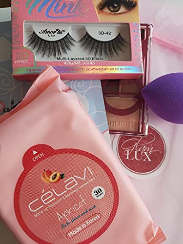 Glam Lux Beauty Bundle Box of 5 Full Size Cosmetic Products, Great gifts under $10, Includes a range of products eyeshadow, eyeliners, lip liners, glitter, lip gloss, bronzers, & highlighters