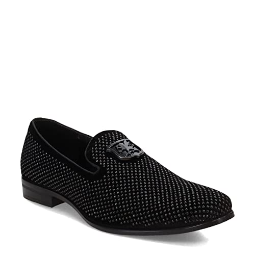 STACY ADAMS mens Swagger Studded Slip on Loafer, Black, 12 US