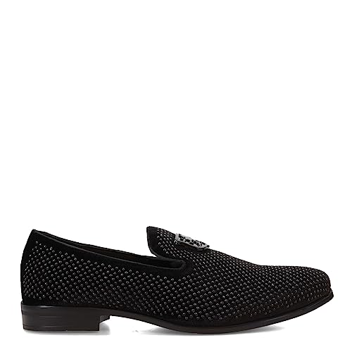 STACY ADAMS mens Swagger Studded Slip on Loafer, Black, 12 US