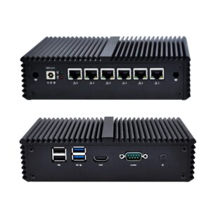 qotom qotom-q555g6-s05 computer with core i5 7200u processor and 6 gigabit nics aes-ni fanless mini pc (4g ddr4 ram + 32g msata ssd)