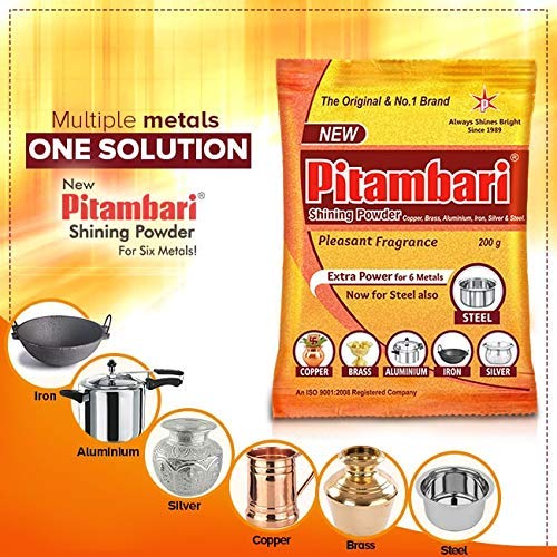 Pitambari Minerals and Emulsifiers Shining Powder for 6 Types of Metals (50 g)