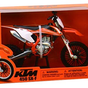 New-Ray KTM 450 SXF Dirt Bike, Realistic and Functional, Kids Toy or Collectible Motorcycle 1/10 Scale (57943)