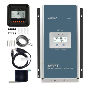 epever 60a mppt charge controller 48v 36v 24v 12v auto, 60 amp negative ground solar controller mppt max 150v input fit for litium sealed (agm) gel flooded user battery