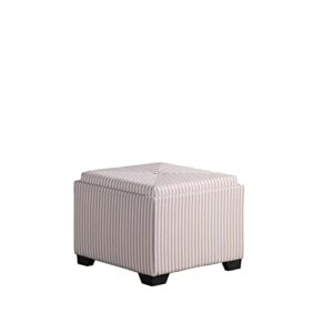 ore international inc. hb4774 17.5" yellow and gray stripes single tufted storage ottoman