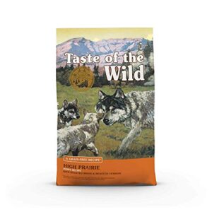 taste of the wild high prairie grain-free dry dog food with roasted bison and venison for puppies 28lb