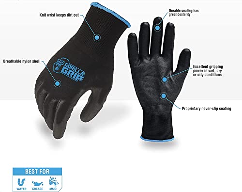 5 Pack Gorilla Grip Gloves - Large