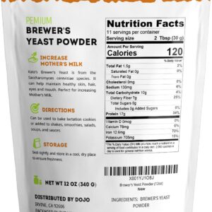 Brewers Yeast Powder for Lactation to Boost Mother's Milk - Kate Naturals. Brewer's Yeast Powder for Lactation Cookies. Gluten Free & Non-GMO Lactation Supplement. Edible for Dogs & Ducks (12oz)