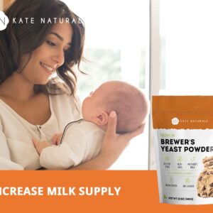 Brewers Yeast Powder for Lactation to Boost Mother's Milk - Kate Naturals. Brewer's Yeast Powder for Lactation Cookies. Gluten Free & Non-GMO Lactation Supplement. Edible for Dogs & Ducks (12oz)