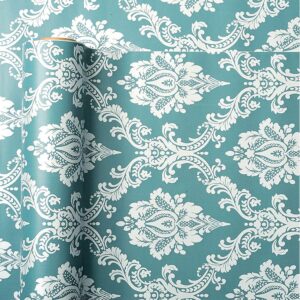 Blue Damask Contact Paper Self Adhesive Shelf Drawer Liner Peel and Stick Damask Wallpaper for Bathroom Living Room 17.7" x 196"