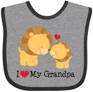 inktastic i love my grandpa baby bib heather and black efbc