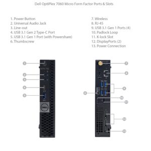 Dell Optiplex 7060 MFF Desktop - 8th Gen Intel Core i5-8500T 2.10GHz (Up to 3.5GHz), 8GB DDR4 2666MHz Memory, 256GB Solid State Drive, Intel UHD Graphics 630, Windows 10 Pro (64-bit)