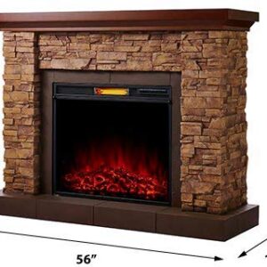 Comfort Smart Stackstone Electric Fireplace Mantel Package - Brown Stone, ASSM-021-2856