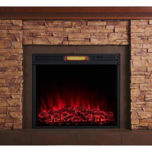 Comfort Smart Stackstone Electric Fireplace Mantel Package - Brown Stone, ASSM-021-2856