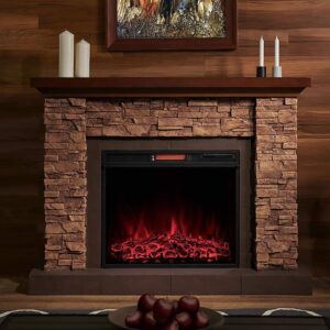 Comfort Smart Stackstone Electric Fireplace Mantel Package - Brown Stone, ASSM-021-2856