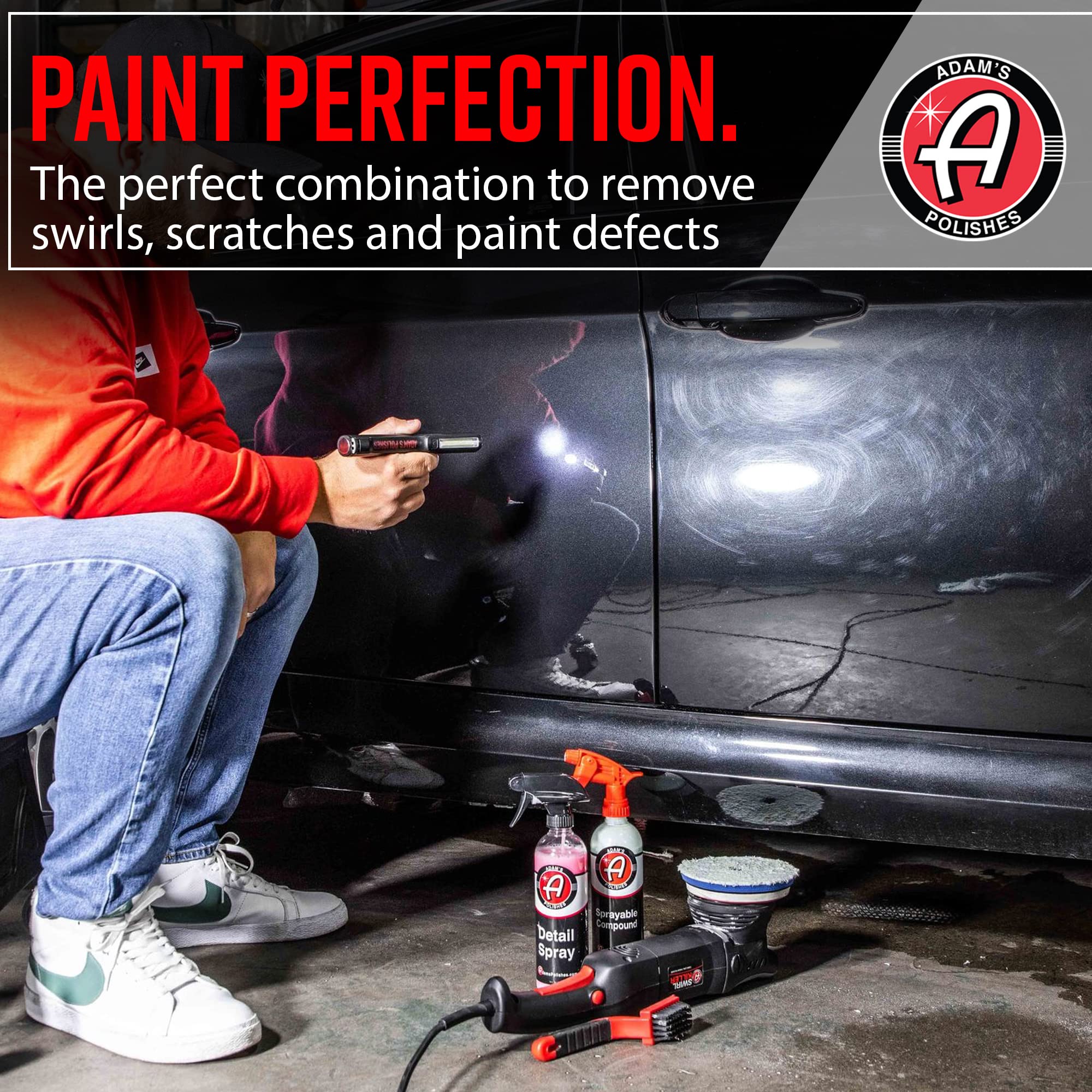 Adam's Polishes Swirl Finder Flashlight - Ultra Bright 170 Lumen Mini Light - Easily Spot Imperfections and Swirls in Your Paint When Polishing and Correcting Your Vehicles Finish