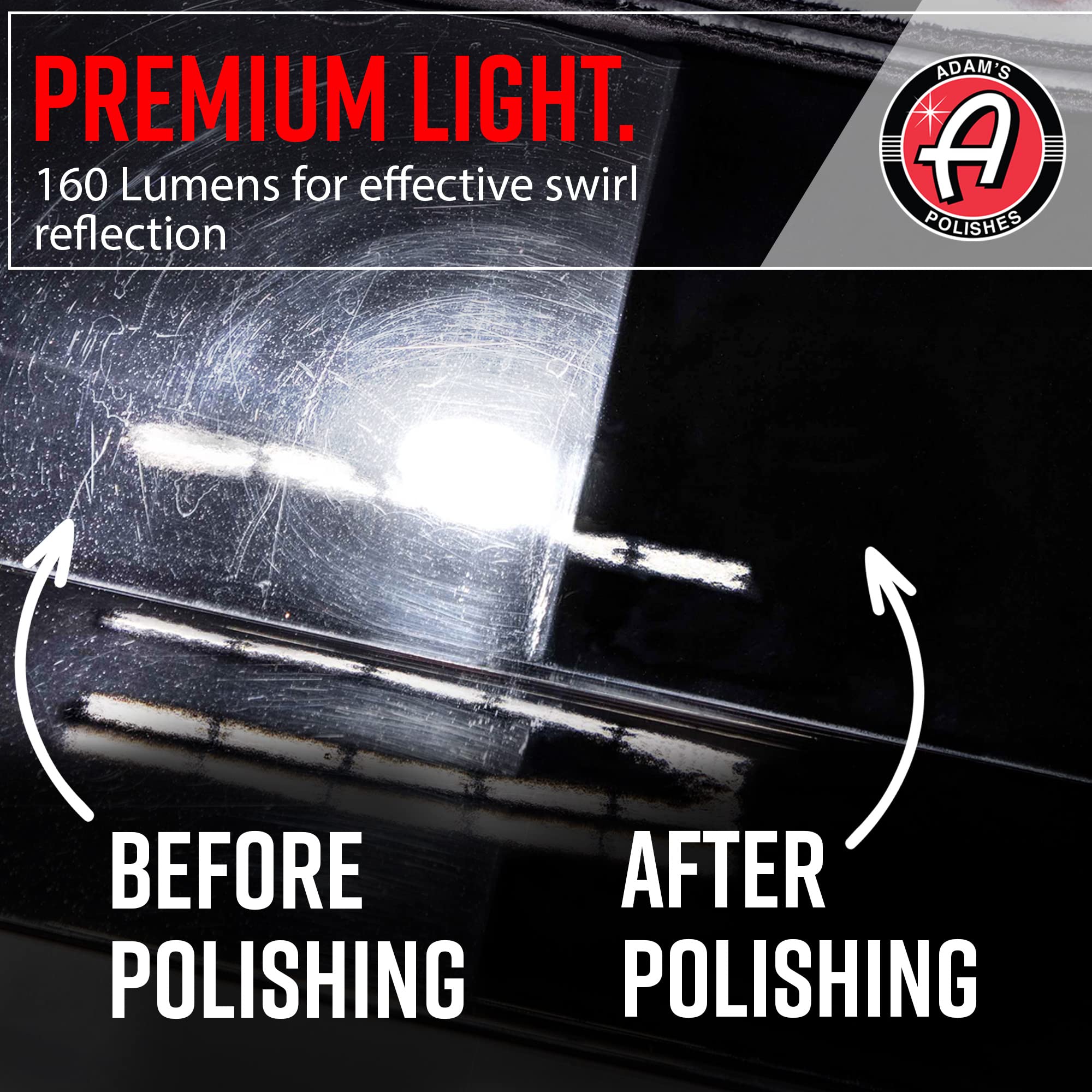 Adam's Polishes Swirl Finder Flashlight - Ultra Bright 170 Lumen Mini Light - Easily Spot Imperfections and Swirls in Your Paint When Polishing and Correcting Your Vehicles Finish