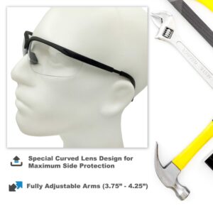 grinderPUNCH 3 Pairs Combo Bifocal Safety Reading Glasses - Assorted Colors Clear Black Yellow Lens - With Side Cover (Diopter +2.50)