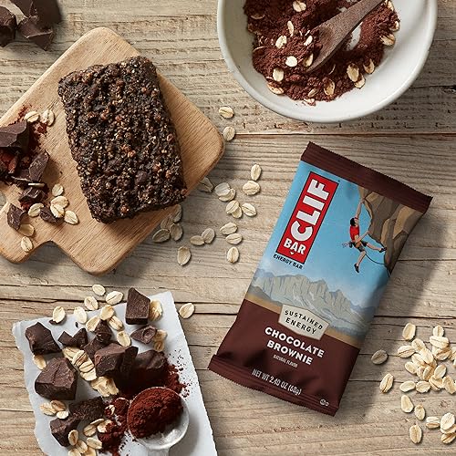 Clif Bar - Chocolate Brownie Flavor - Made with Organic Oats - 10g Protein - Non-GMO - Plant Based - Energy Bars - 2.4 oz. (18 Pack)