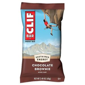 Clif Bar - Chocolate Brownie Flavor - Made with Organic Oats - 10g Protein - Non-GMO - Plant Based - Energy Bars - 2.4 oz. (18 Pack)