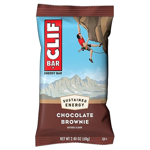 Clif Bar - Chocolate Brownie Flavor - Made with Organic Oats - 10g Protein - Non-GMO - Plant Based - Energy Bars - 2.4 oz. (18 Pack)