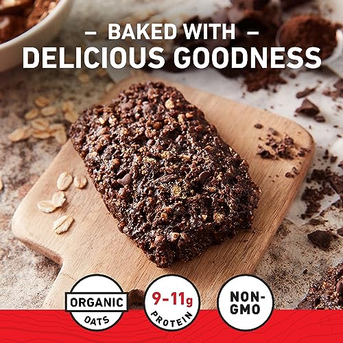 Clif Bar - Chocolate Brownie Flavor - Made with Organic Oats - 10g Protein - Non-GMO - Plant Based - Energy Bars - 2.4 oz. (18 Pack)