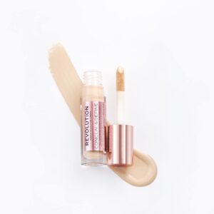 Makeup Revolution Conceal and Define Concealer, Full Coverage & Matte Finish, C6.5 for Medium/Tan Skin Tones, Vegan & Cruelty-Free, 0.7 Fl Oz