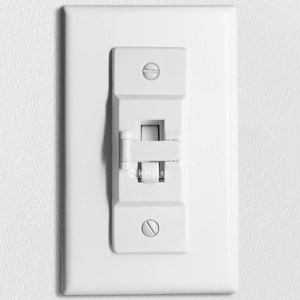 Light Switch Guard, ILIVABLE Optional Wall Plate Cover Switch ON or Off Protects Your Lights or Circuits from Being Accidentally Turned On or Off (Not Child Proof)