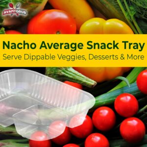 Anti-Spill, Large 6x8 Inch Plastic Nacho Trays 25 Pack. Reusable 2 Compartment Boats Great for Dips, Snacks, Fair Foods. Portable Nacho Chip Holders for School Carnivals, Parties, Concession Stands