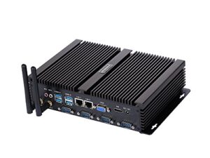 hunsn fanless industrial pc, mini computer, intel core i5 3317u, windows xp / 11 or linux ubuntu, im02, vga, hdmi, 2 x lan, 4 x com rs232, 4 x usb2.0, 4 x usb3.0, 8g ram, 512g ssd, 1tb hdd