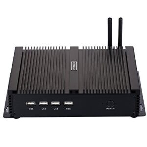 HUNSN Fanless Industrial PC, Mini Computer, Intel Core I5 3317U, Windows XP / 11 or Linux Ubuntu, IM02, VGA, HDMI, 2 x LAN, 4 x COM RS232, 4 x USB2.0, 4 x USB3.0, 8G RAM, 512G SSD, 1TB HDD