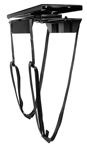 Mount-It! Under Desk CPU Mount with Adjustable Straps, Computer Tower Holder with Sliding Track and 360 Degree Swivel, 22 Lb Capacity, Black