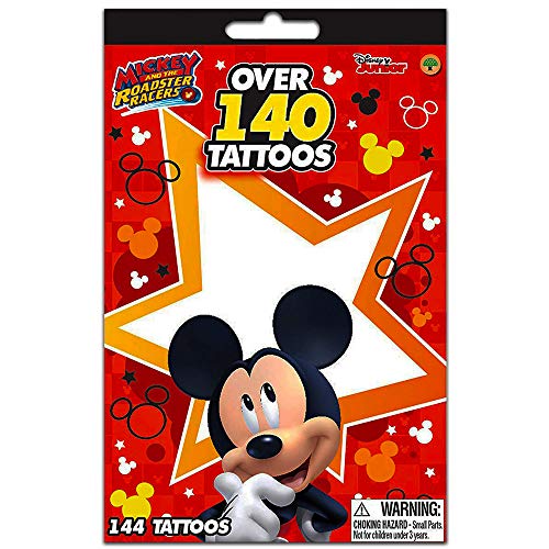 Disney Junior Mickey Mouse & The Roadster Racers Over 140 Temporary Tattoos Booklets - Easy To Apply & Remove, Smudge Proof, Cute Assorted Designs - Party Favors & Handouts (1-pack)