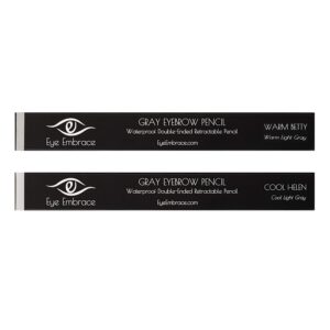 Eye Embrace Light Gray Eyebrow Pencils: Warm Betty & Cool Helen 2 Pack Bundle - Waterproof, Double-Ended Automatic Angled Tip & Spoolie Brush, Cruelty-Free