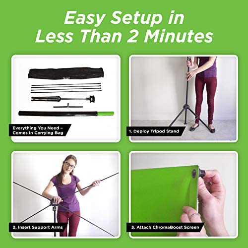 Valera Explorer Green Screen with Stand - Portable Chroma Key Panel, 1000 Free Backgrounds Included, Wrinkle Resistant Green Fabric Backdrop, Tripod & Wall Mount, Carry Case, Portrait & Wide Landscape