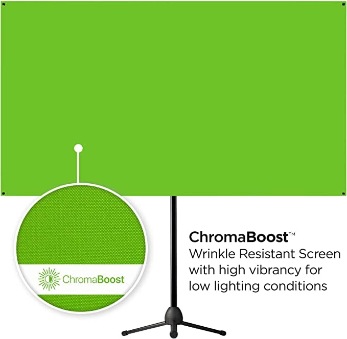 Valera Explorer Green Screen with Stand - Portable Chroma Key Panel, 1000 Free Backgrounds Included, Wrinkle Resistant Green Fabric Backdrop, Tripod & Wall Mount, Carry Case, Portrait & Wide Landscape