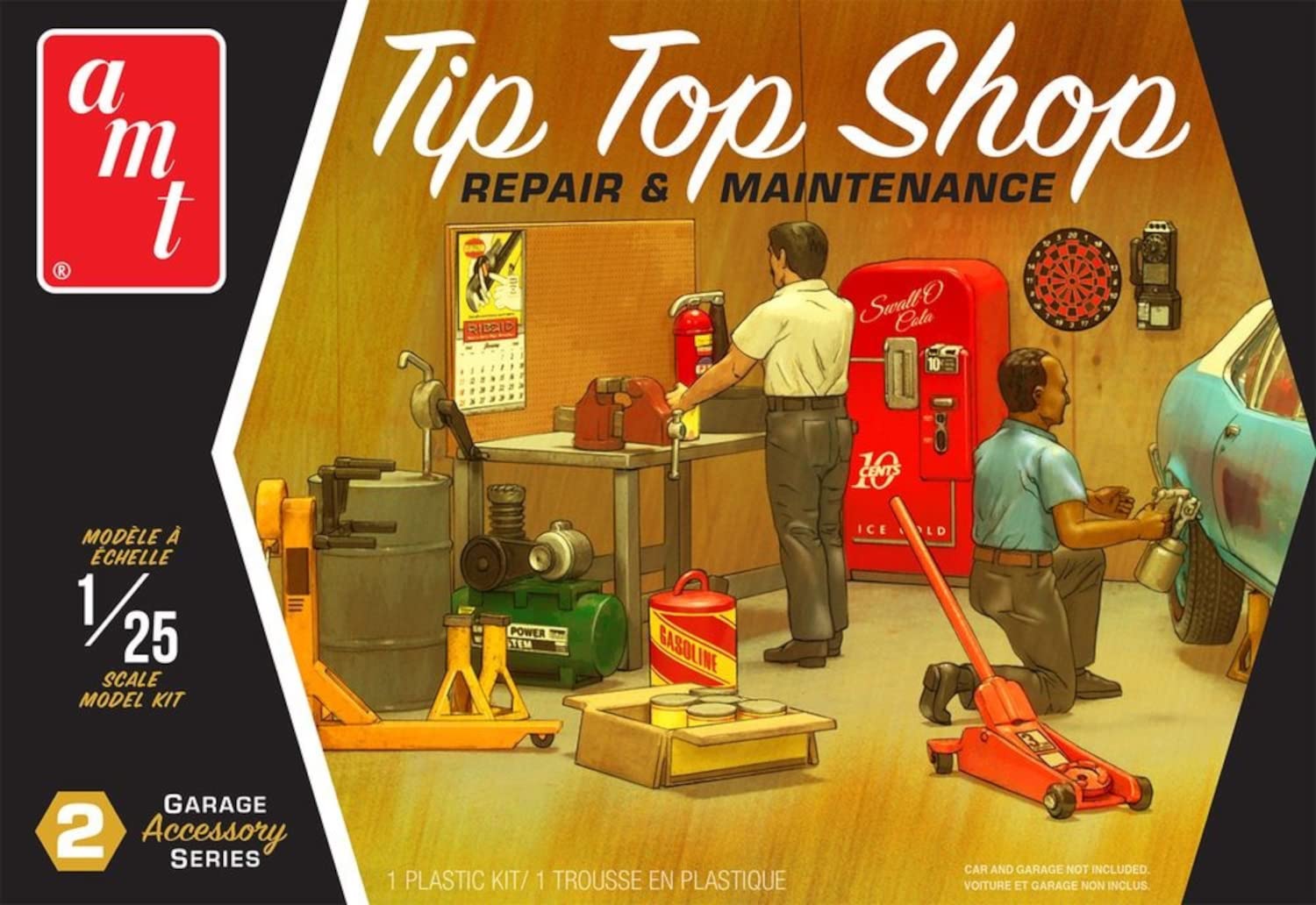 AMT - Garage Accessory Set #2"Tip Top Shop 2T (Great Addition to Any kit to Create Your own Diorama), 1:25 (AMTPP016M)