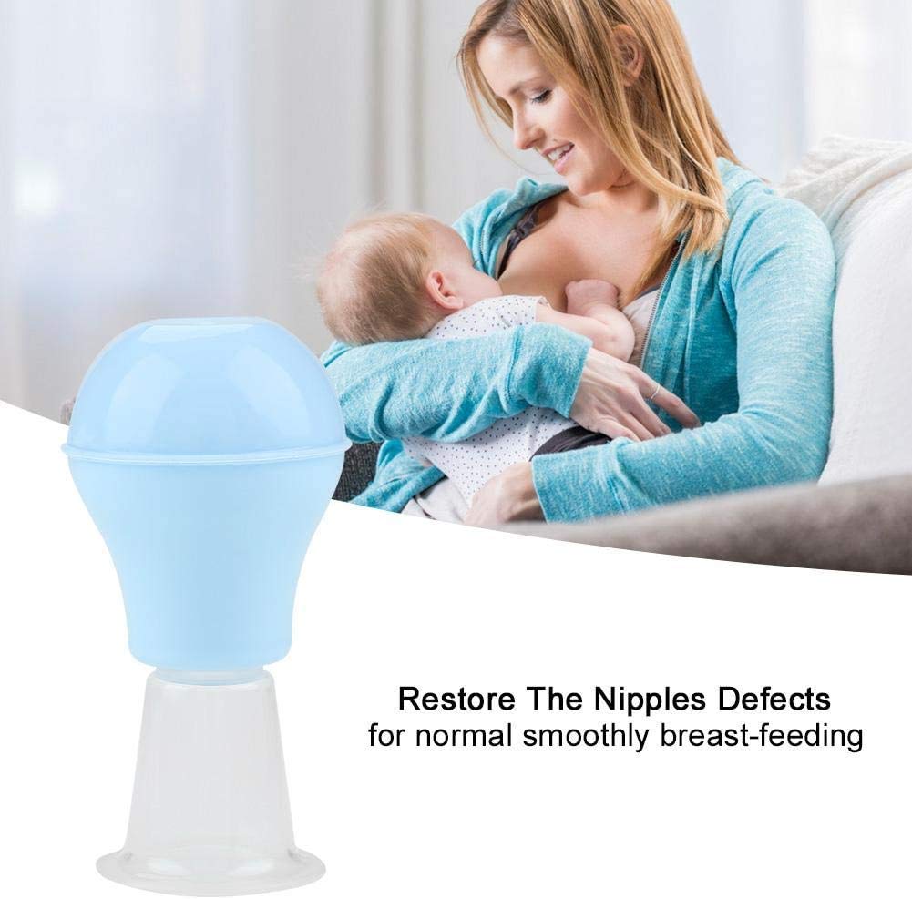 Nipple Corrector,Women Silicone Nipple Enlargement Suction Enlarger Sucker Corrector for Breastfeeding Inverted Flat Nipples Aspirator Puller Health Care(Blue)