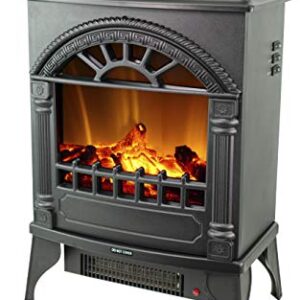 Sun-Ray 111001 3D Flame Effect Freestanding Electric Fireplace Stove Heater 750W/1500W, Black - 16"