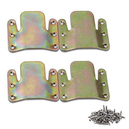 GOZOLA Gizhome 4 Pack/2 Pairs Universal Sectional Connector Brackets, Non Sliding Sofa Fastener for Sectionals Pieces, Color Zinc-Plated