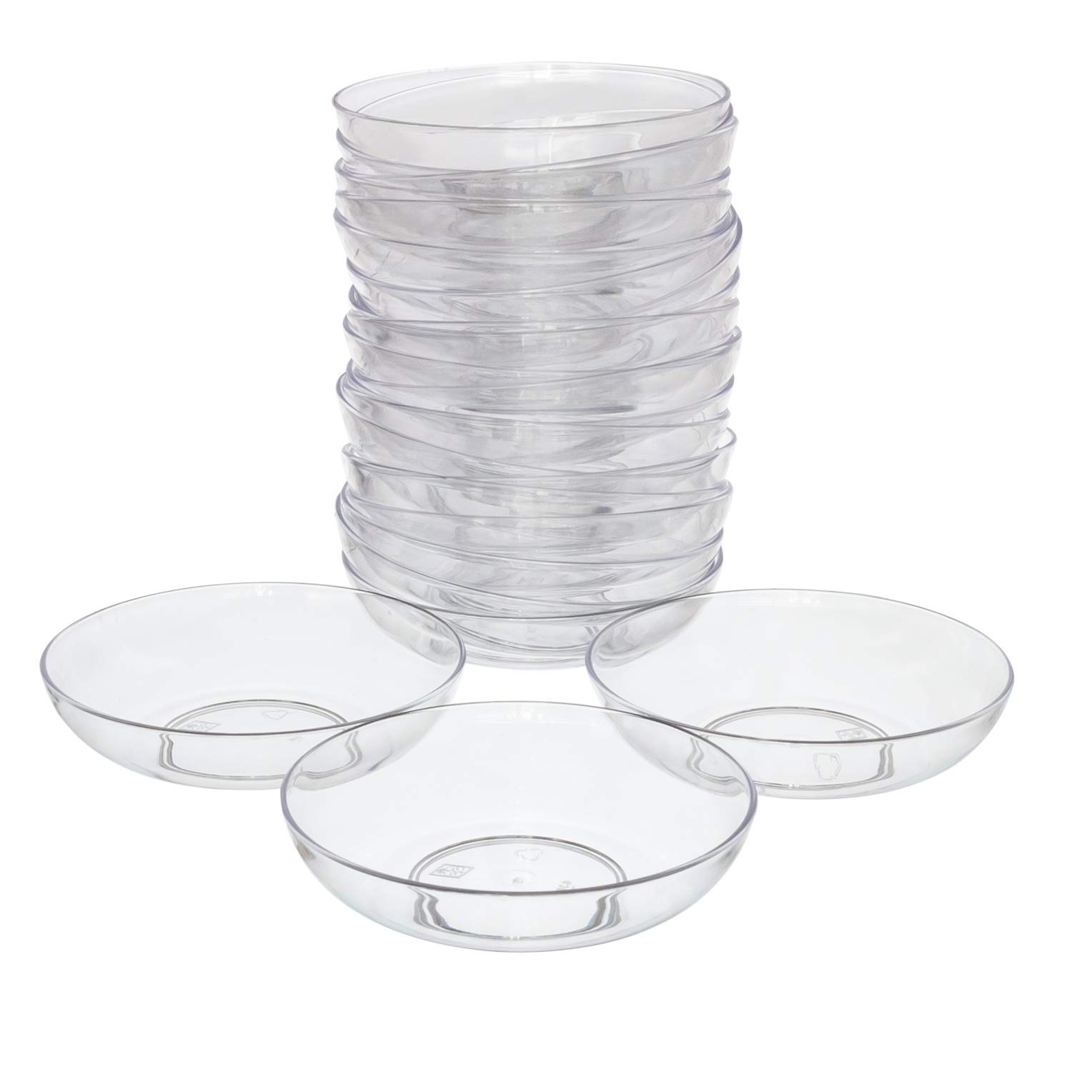 Royal Imports 6" Clear Plastic Saucer Plant Drip Tray, Low Pie Plate, Floral Flower Dish, Wedding, Party, Home and Holiday Decor, 24 Pack