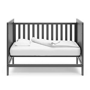 Storkcraft Nestling 3-in-1 Convertible Crib (Gray) - Easily Converts to Toddler Bed and Daybed, Planked End Panels for Transitional Style