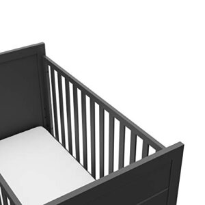 Storkcraft Nestling 3-in-1 Convertible Crib (Gray) - Easily Converts to Toddler Bed and Daybed, Planked End Panels for Transitional Style