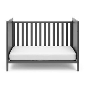 Storkcraft Nestling 3-in-1 Convertible Crib (Gray) - Easily Converts to Toddler Bed and Daybed, Planked End Panels for Transitional Style