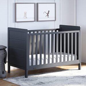 Storkcraft Nestling 3-in-1 Convertible Crib (Gray) - Easily Converts to Toddler Bed and Daybed, Planked End Panels for Transitional Style