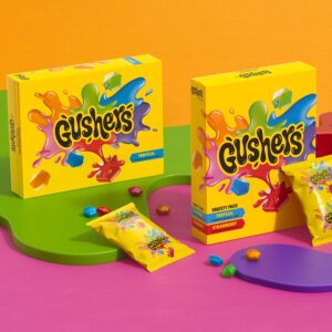 Gushers Fruit Flavored Snacks, Strawberry Splash and Tropical, 12 ct