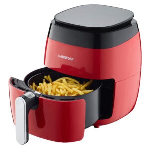 GoWISE USA GW22826-S 5-Quart Air Fryer with 8 Cooking Presets and Duo Display + 100 Recipes, 5.0-Qt, Red