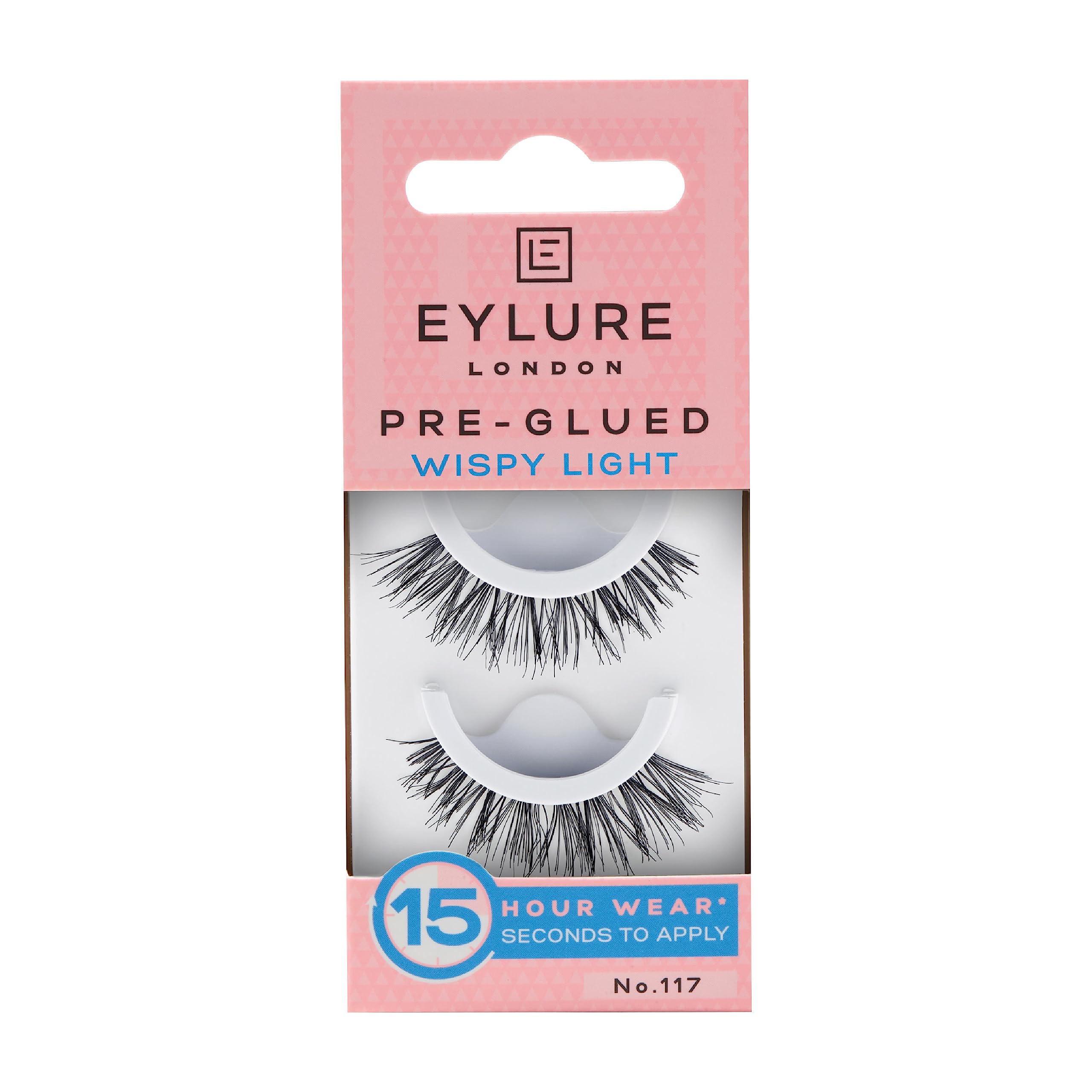 Eylure Pre-Glued Wispy Light Texture No. 117 Eyelashes, 1 Pair